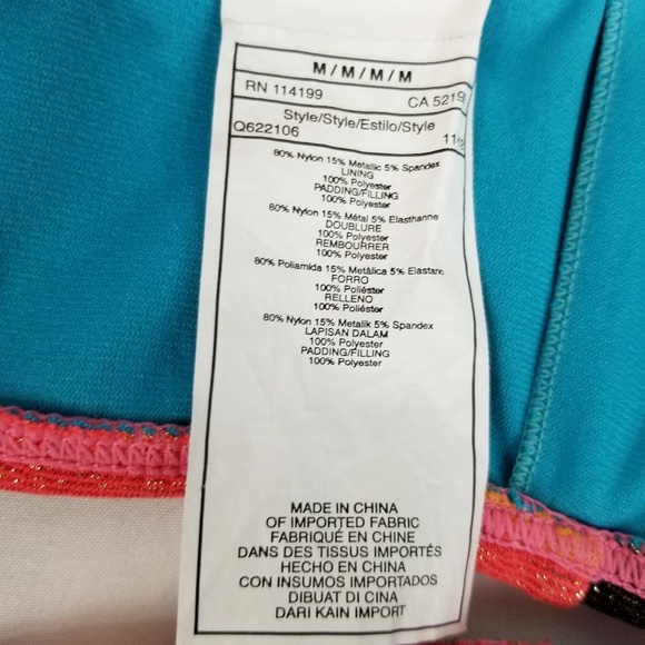 Roxy | Swim | Roxy Metallic Rainbow Striped Keyhole Bikini Top M | Poshmark